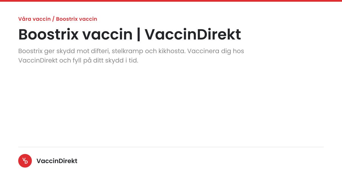 Boostrix vaccin | VaccinDirekt