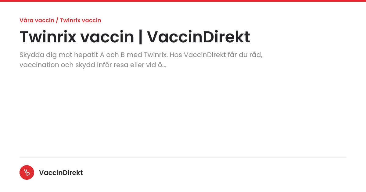 Twinrix vaccin | VaccinDirekt